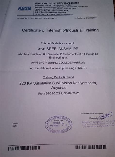 Sreelakshmi Pp On Linkedin Internship