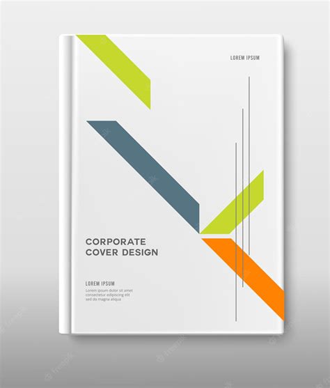 비즈니스 기업 연례 보고서 표지 디자인 프리미엄 벡터