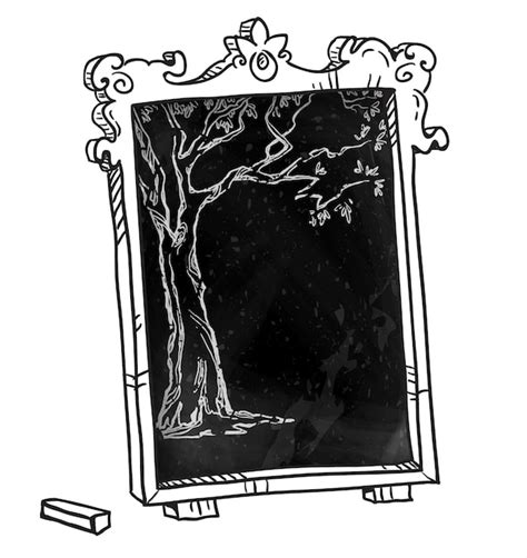 나무 벡터 이미지와 칠판 프리미엄 벡터