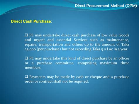 Ppt Request For Quotation Method Rfqm With Exercise And Direct Procurement Method Dpm For