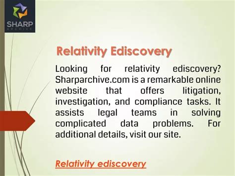 Ppt Relativity Ediscovery Powerpoint Presentation