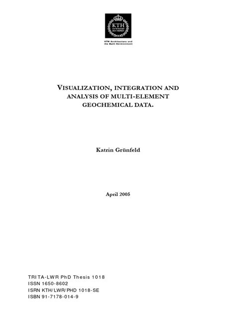 Grunfield 2005 Visualisation Integration And Analysis Of