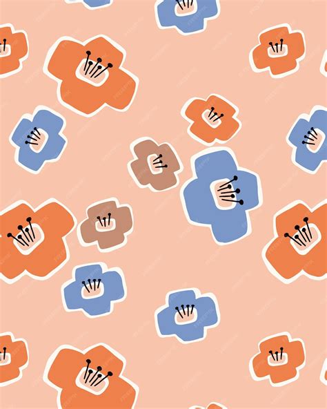 Premium Vector Hand Drawn Foral Seamless Background Pattern