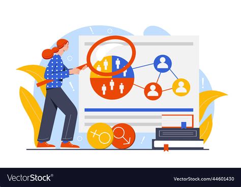 Sociologist Looking At Diagrams Royalty Free Vector Image
