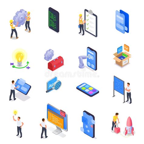 Mobile App Development Icons Stock Vector Illustration Of Display Technology 261710263