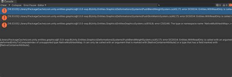 Starting A Dots Project Has Errors In Unitycollections Unity Engine
