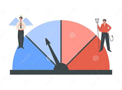 Illustration Of Indicator Scale And Balancing Angel Man And Demon Man Illustration Of Indicator Scale And Balancing Angel Man And Demon Man