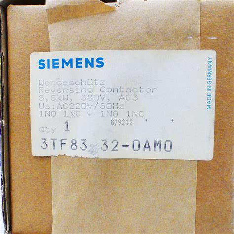 SIEMENS 3TF8332-0AM0 3TF83 32-0AM0 Wendeschütz -new- | eBay