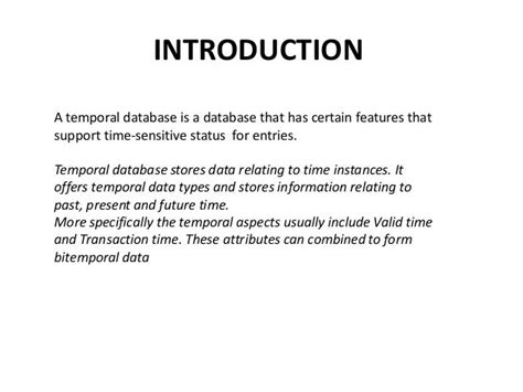 Temporal Database