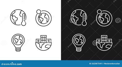Global Problems Pixel Perfect Linear Icons Set For Dark Light Mode Stock Vector Illustration