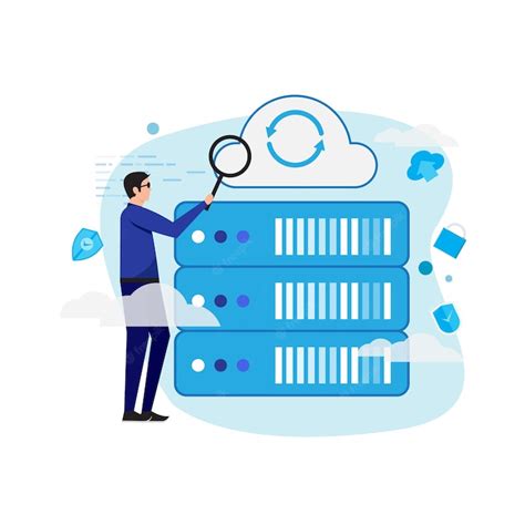 Premium Vector Big Data Storage Concept Flat Vector Illustration