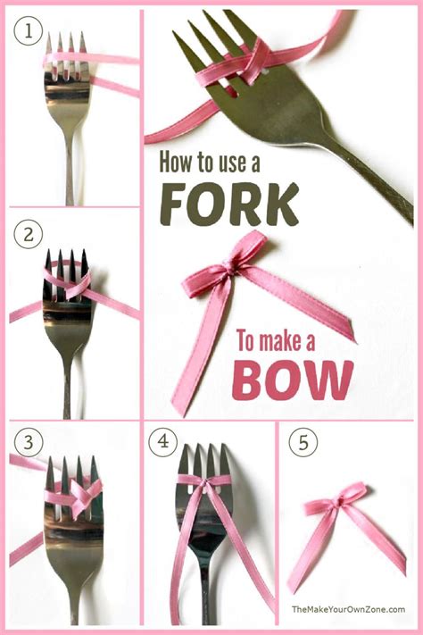 Use A Fork To Make A Bow How To Make Bows Diy Bow Homemade Bows