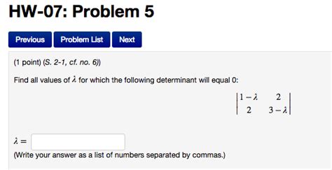 Solved Find All Values Of Lambda For Which The Following Chegg
