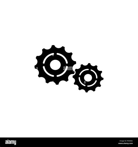 Vector Cog Settings Icon Symbol Black On White Background Stock Vector Image And Art Alamy