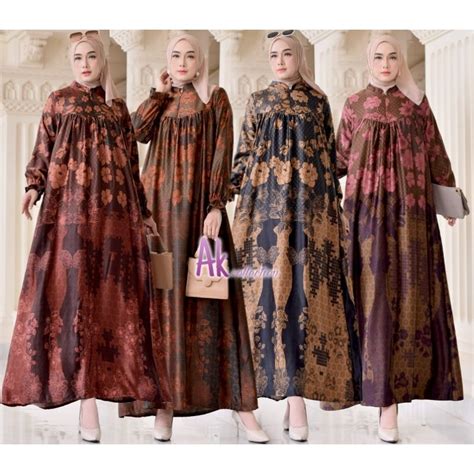 Jual Gamis Silk Motif Terbaru Dress Pesta Gamis Kekinian Gamis