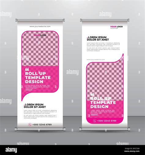 Advertising Roll Up Banner Design Vertical Template Vector Abstract Geometric Background
