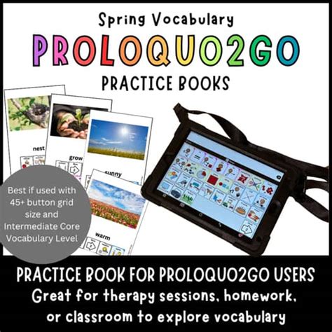 Spring Proloquo2go Practice Books Proloquo2go Activity Book Tpt