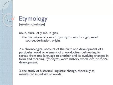 Ppt Etymology Powerpoint Presentation Free Download Id 5678612