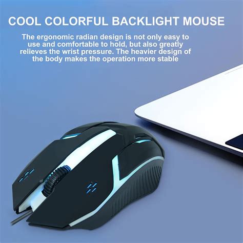 Office Wired Mouse Gaming Mouse 3 Botão Usb Wired Led Botão Ergonômico