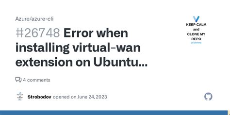 Error When Installing Virtual Wan Extension On Ubuntu 22 04 Issue