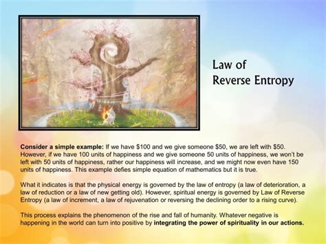 Law Of Reverse Entropy Acts Of Goodness