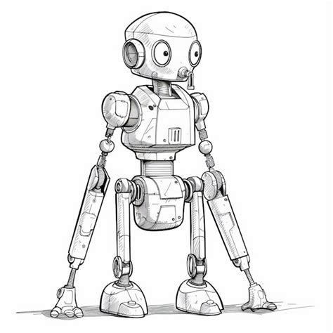 Premium Photo A Drawing Of A Robot With The Word Robot On It
