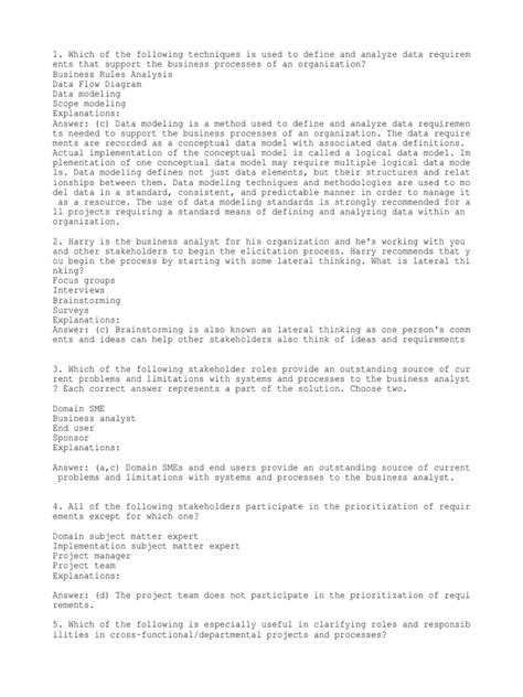 Cbap Pdf Business Analysis Data Model