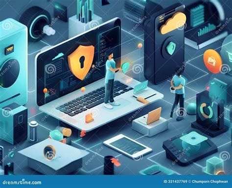 Cybersecurity Measures And Personal Data Protection Concept With Warning Signs And Digital