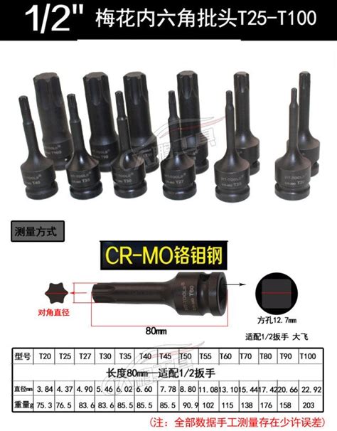 PC Impact Torx TRX Star Socket Bit Set T T Grandado