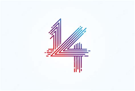 Premium Vector Number 14 Monogram Line Style Usable For Anniversary Business And Tech Logos