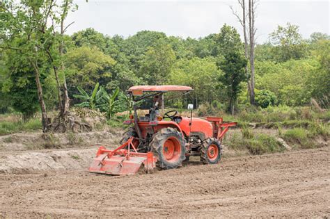 Nakhonphanom 4 월 30 일 2017 태국 태국의 농민 사용 하는 트랙터 쌀 재배를 위한 토양을 준비 건조 기후에 대한 스톡 사진 및 기타 이미지 Istock