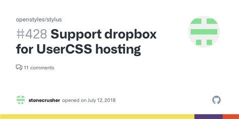 Support Dropbox For UserCSS Hosting Issue 428 Openstyles Stylus GitHub