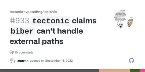 `tectonic` Claims `biber` Cant Handle External Paths · Issue 933