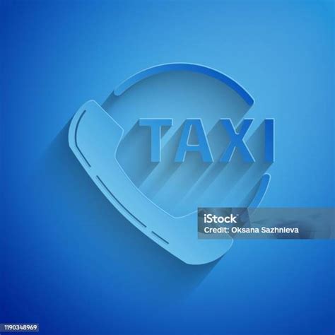 종이 잘라 택시 전화 서비스 아이콘 파란색 배경에 격리 스마트 폰 택시 종이 아트 스타일입니다 벡터 일러스트레이션 0명에 대한 스톡 벡터 아트 및 기타 이미지 Istock