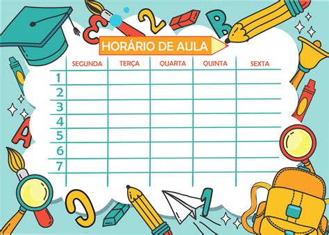 Modelo De Horario Escolar Editable School Border Spanish Posters