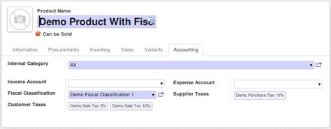 Account Product Fiscal Classification The Odoo Store