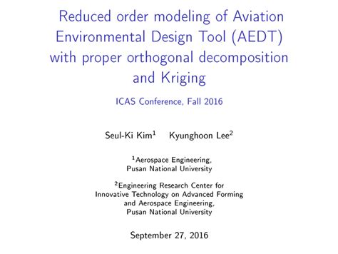 Pdf Ppt Reduced Order Modeling Of Aviation Environmental Design Tool With Proper Orthogonal