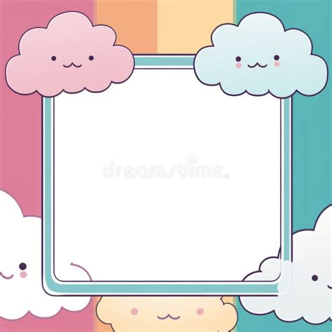 Kawaii Cloud Border With Cute Clouds Stock Illustration Illustration Of Pattern Blank 296638666