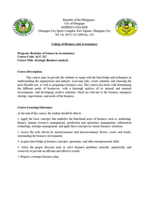 Acc112 Strategic Business Analysis Pdf Entrepreneurship Analysis
