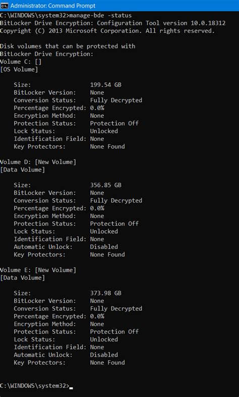 Check The Status Of Bitlocker Drive Encryption For A Drive Using Command Prompt Or Powershell