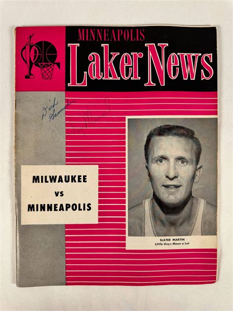 Minneapolis Laker News Milwaukee Vs Minneapolis Signed Publication