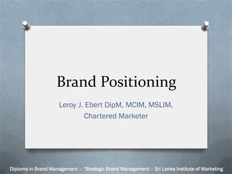 Brand Positioning By Leroy J Ebert Pdf