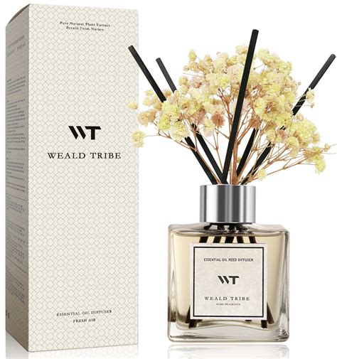 WEALD TRIBE Reed Diffuser Set For Bathroom Air Fresheners With Real Flower Oil Diffuser Stick
