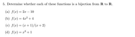 Solved 5 Determine Whether Each Of These Functions Is A