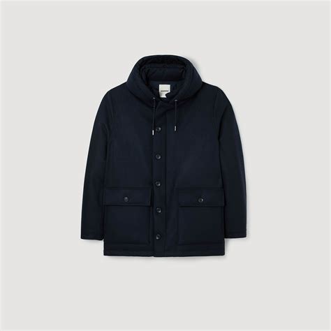 Sandro Hooded Wool Parka Endource