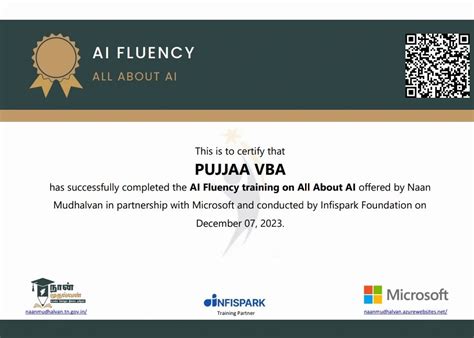 Pujjaa Vba On Linkedin Aitraining Naanmudhalvan Microsoft