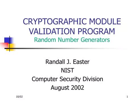 Ppt Cryptographic Module Validation Program Random Number Generators Powerpoint Presentation