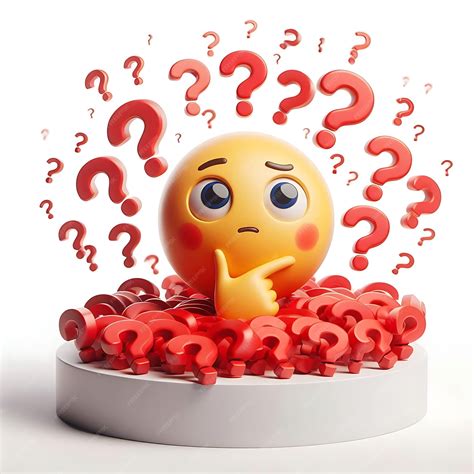Confused 3d Emoji With Question Marks Premium Ai Generated Image