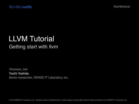 Llvm Tutorial 02 わいわいswiftc Speaker Deck