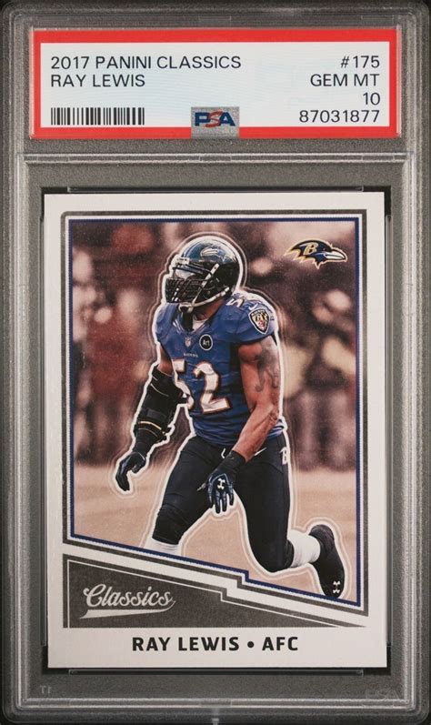 2017 Panini Classics Football Ray Lewis Card 175 Psa Gem Mt 10 Ebay
